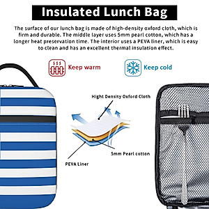 ZGXJJPP Greek Flag Lunch Box for Men Women Reusable Lunch Bag for Adult