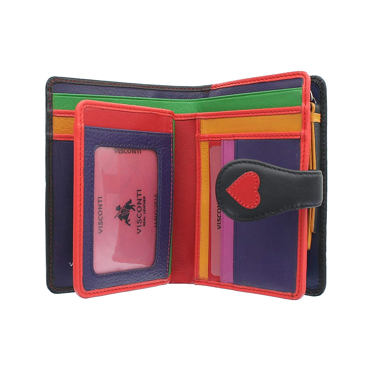 Visconti Love Collection Crush Leather Purse RFID LV4 Black