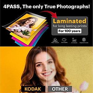 KODAK Dock Plus 4PASS Instant Photo Printer (4x6 inches) + 10 Sheets