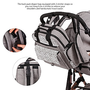 Lmbabter Diaper Bag Backpack with Changing Station Large-Capacity Mommy Baby Bag Convertible Diaper Bag Tote with Shoulder Strap (Grey)