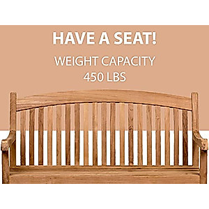 Amazonia Newcastle Patio Bench | Made of Real Teak | Ideal for Outdoors and Indoors, 48Lx26Wx35H, Light Brown