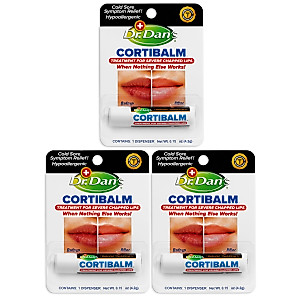 Dr. Dan's Cortibalm- 3 Pack- for Dry Cracked Lips - Healing Lip Balm for Severely Chapped Lips - Designed for Men, Women and Children