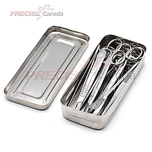 Precise Canada: Set of 13 Pieces Basic Surgi Forceps Scissors Needle Holder Kit Stainless Steel Box Instruments DS-1290