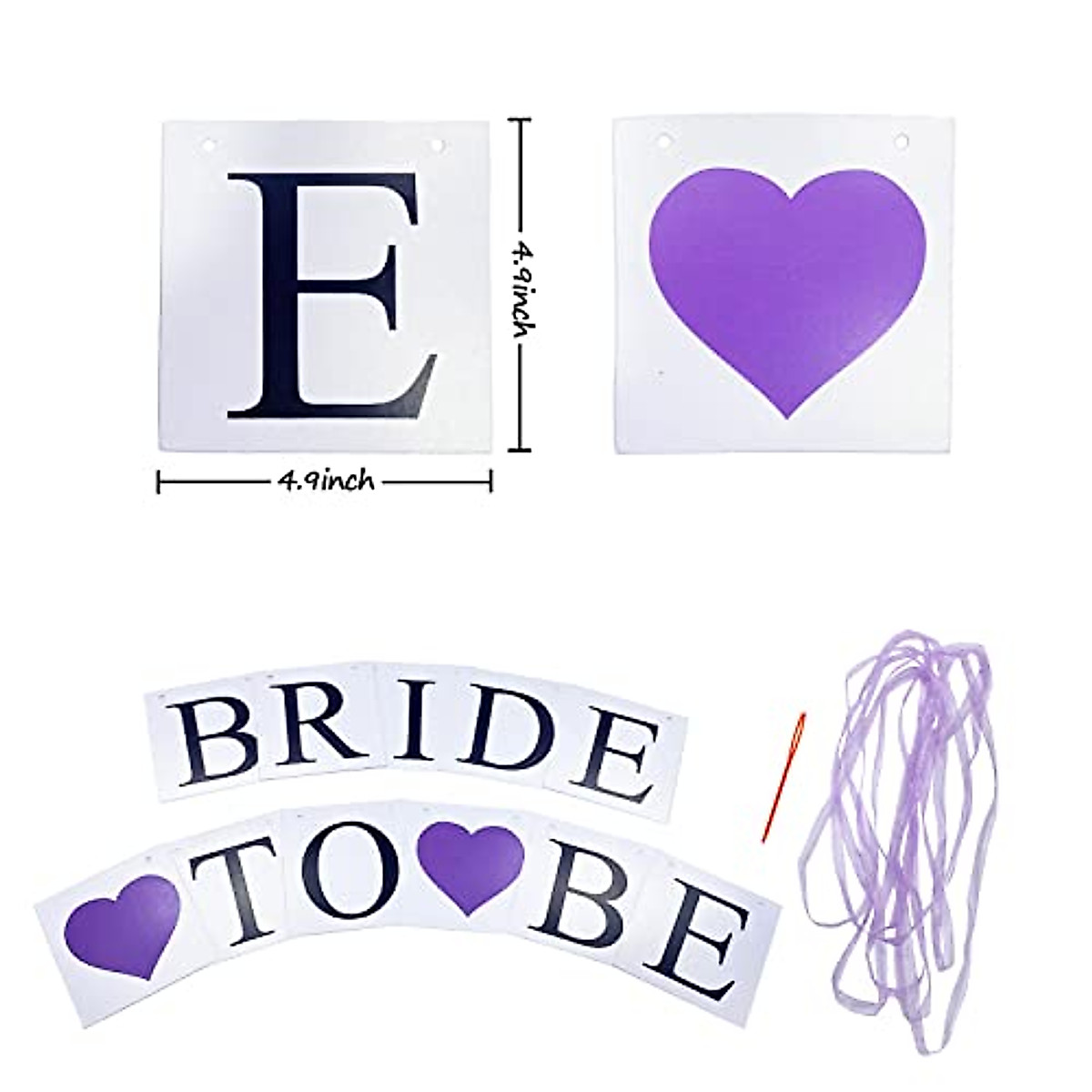 Purple Bridal Shower Decorations Bachelorette Party Decorations Purple Silver White Tissue Pom Pom Bride To Be Banner Purple White Balloons for Engagement Party /Wedding Shower /Hen Party