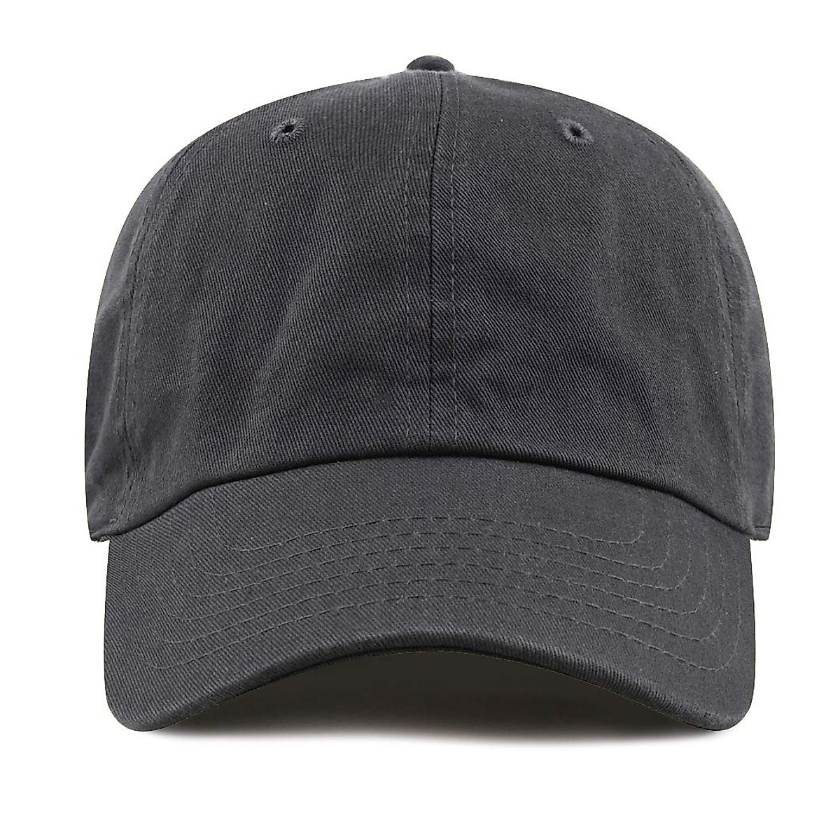 The Hat Depot Unisex Blank Washed Low Profile Cotton and Denim Baseball Cap Hat (Charcoal)