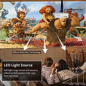 Movie Projector, Wireless HD 1080p Outdoor Bluetooth Projector LED Mini Portable Wifi Projector for Smartphone, with Airplay, Speaker, HDMI, USB Support iPhone Laptop TV Stick