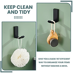 Suyar Bathroom Robe Hook Black, SUS304 Stainless Steel Heavy Duty Clothes Coat Hook, Kitchen Hotel Towel Holder for Hanging Hat Pants Wall Mounted