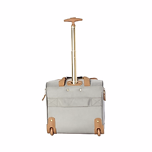 steve madden Designer 15 Inch Carry on Suitcase- Small Weekender Overnight Business Travel Luggage- Lightweight 2- Rolling Spinner Wheels Under Seat Bag for Women (Harlo Gray)