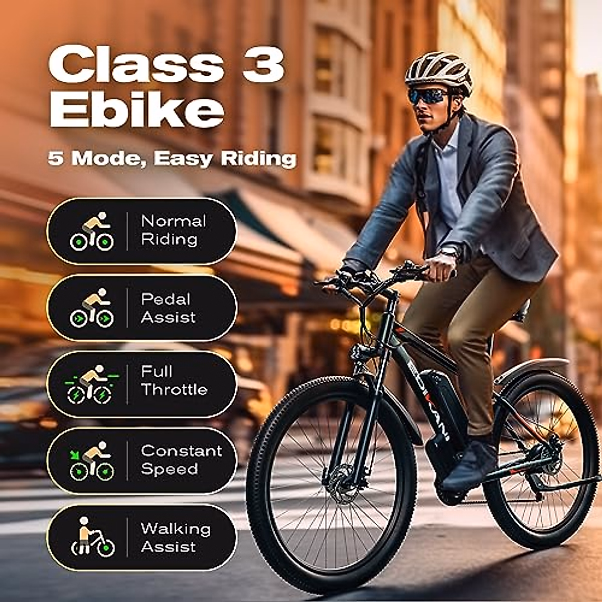 Electric Bikes for Adults, 27.5''/29'' Class 3 Ebike with 750w 48v Brushless Motor and 15Ah/16Ah Battery, 7/21-Speed Gear, 32mph Throttle, 35 Mileage, Pedal Assisted Electric Moped for Commuter