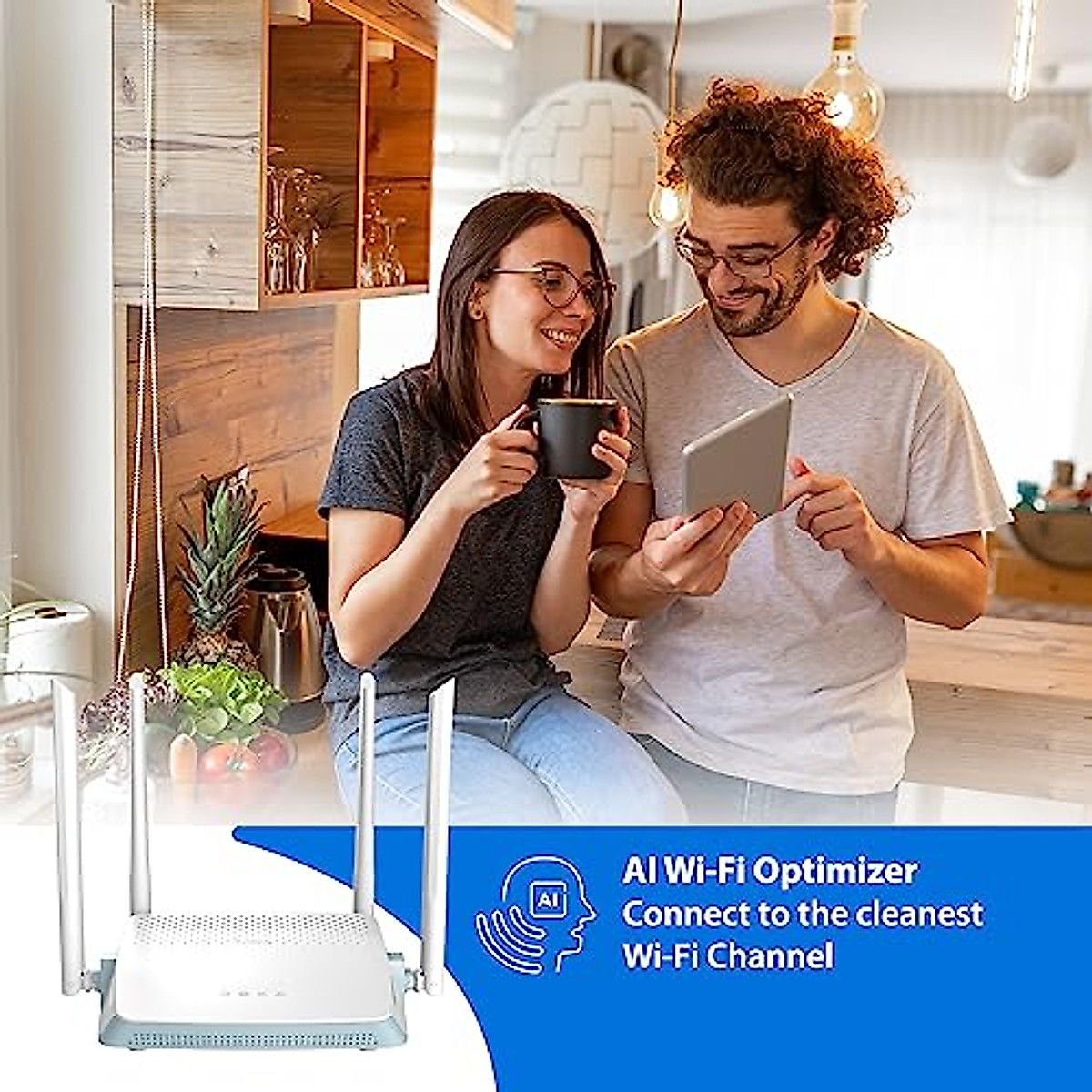 D-Link R12, Eagle Pro Ai Smart WiFi Internet Router (AC1200) - High Power Gigabit Ethernet Dual Band, Enhanced Parental Controls, Compatible with Alexa and Google