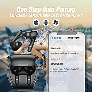 DUVOSS Bluetooth 5.3 Wireless Earbuds, Noise Cancelling Deep Bass Sound 49H Playtime Waterproof with Microphone in-Ear Stereo Headphones, Touch Bluetooth Sport & Gaming Ear Buds for iPhone Android PC