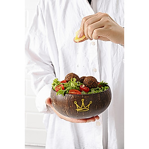 CocoNat Hand-painted Coconut Bowls with Spoon Set and No-Wobble Holders for serving Smoothies, 100% Natural - Durable - Eco Friendly, Handmade Organic Coconut Shells (Mermaid)