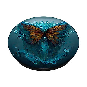 Colorful Watercolor Blue butterfly PopSockets Swappable PopGrip