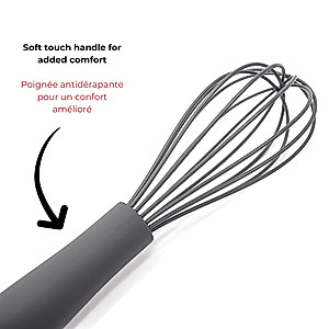 Gourmet By Starfrit 080317-006-0000 Silicone Whisk Utensils, NORMAL, Gray