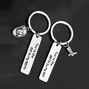 FAADBUK Tv Show Inspired Keychain Couple Keychain Set You're the Rip to My Beth Gift for Her Him (Rip to My Beth Keychain)