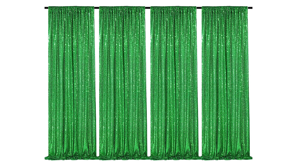 Green Sequin Backdrop for Stunning Event Decor
