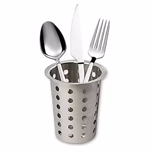 Tablecraft Flatware Cylinder Insert, Solid Stainless Steel Silverware Container for Kitchen Tools, Caddy Utensil Holder for Drying Cylinder, Commercial Foodservice and Restaurant Use