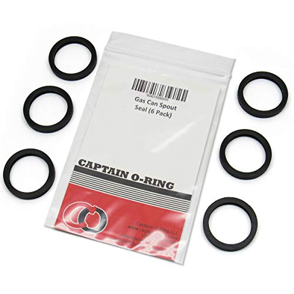 (6 Pack) Gas Can Spout Gasket Seals - Universal Rubber Replacement Gasoline/Fuel Jug Washer Seals (Upgraded Version, Compatible with Ethanol, Stabilizer, etc)