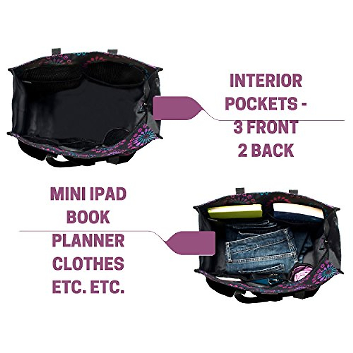 Pursetti Utility Tote (Medium, Purple Circle)