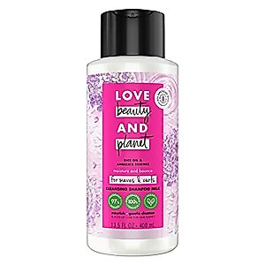 Love Beauty and Planet Shampoo Milk Moisture and Bounce for Waves and Curls Rice Oil and Angelica Essence 100 percent Biodegradable Shampoo 13.5 oz