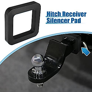 A ABSOPRO Hitch Receiver Silencer Pads 2 Inch Noise Reduction Muffler Pads for Car Adjustable Ball Mounts Rubber Black (Set of 5)
