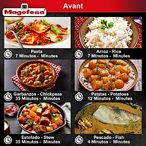 MAGEFESA ® Avant Red Pressure Cooker, 6.2 Quart, made of very resistant aluminum, compatible with gas, electric, ceramic stoves, pressure canner, canning cooker pot, stove top instant fast cooking