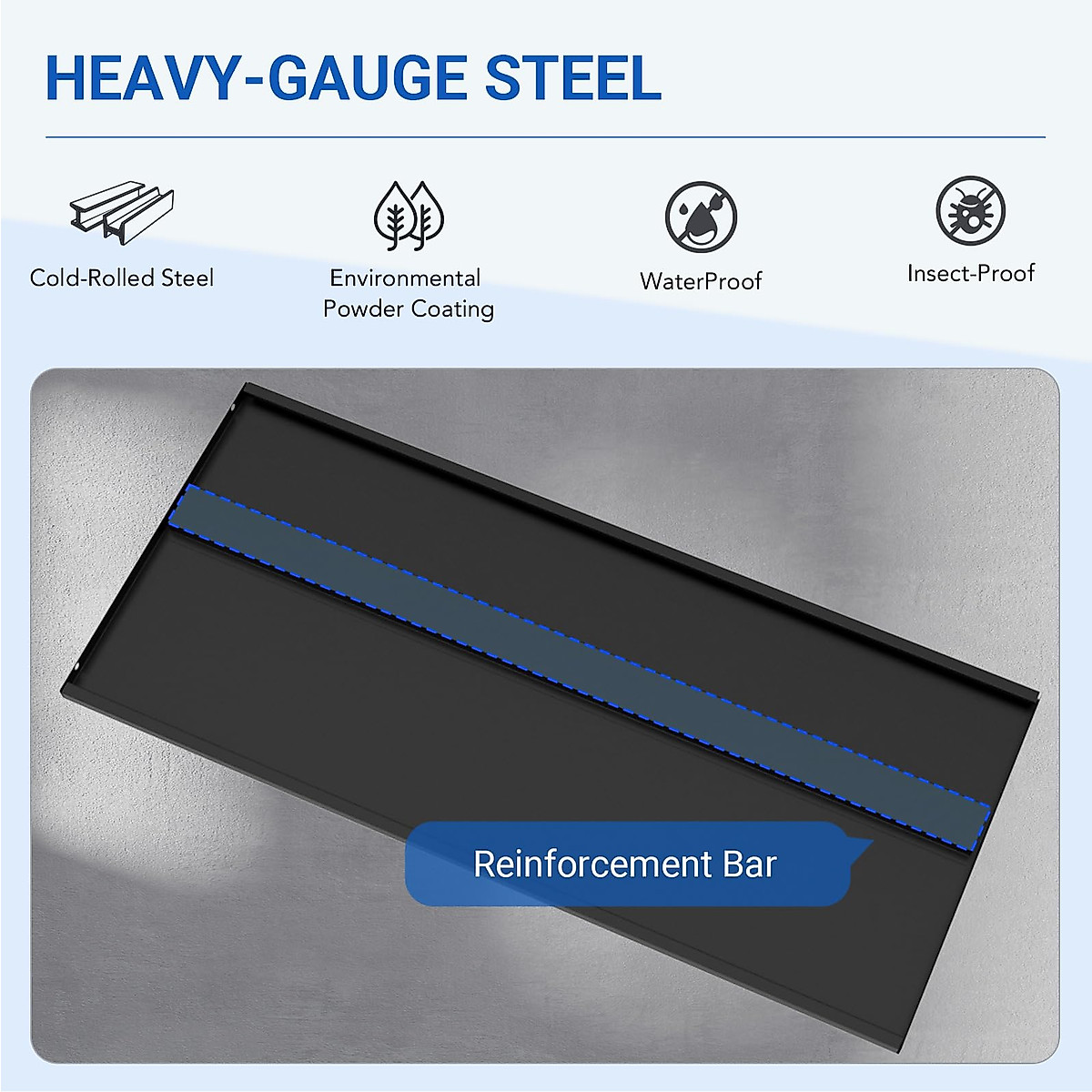 FLEXIMOUNTS Metal Storage Cabinet, 5-Tier Locking Cabinet with 4 Adjustable Shelves and 2 Doors, 71" H, Large-Capacity Cabinet for Garage, Home, Office, Laundry Storage, Black