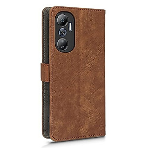 Case Compatible with Infinix Hot 20 4G X6826,Leather Case with Card Slot.Wallet Design,RFID Protection.Standable Flip Case Brown