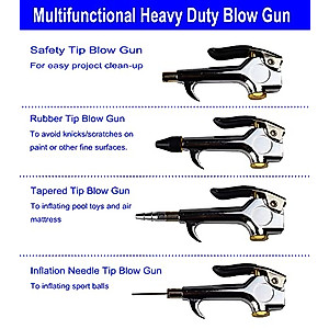 YOTOO Heavy Duty Air Compressor Accessories Kit 20 Pieces with 1/4 inch x 25 feet Polyurethane Air Compressor Hose, 100 PSI Tire Inflator Gauge, Air Blow Gun and Air Hose Fittings