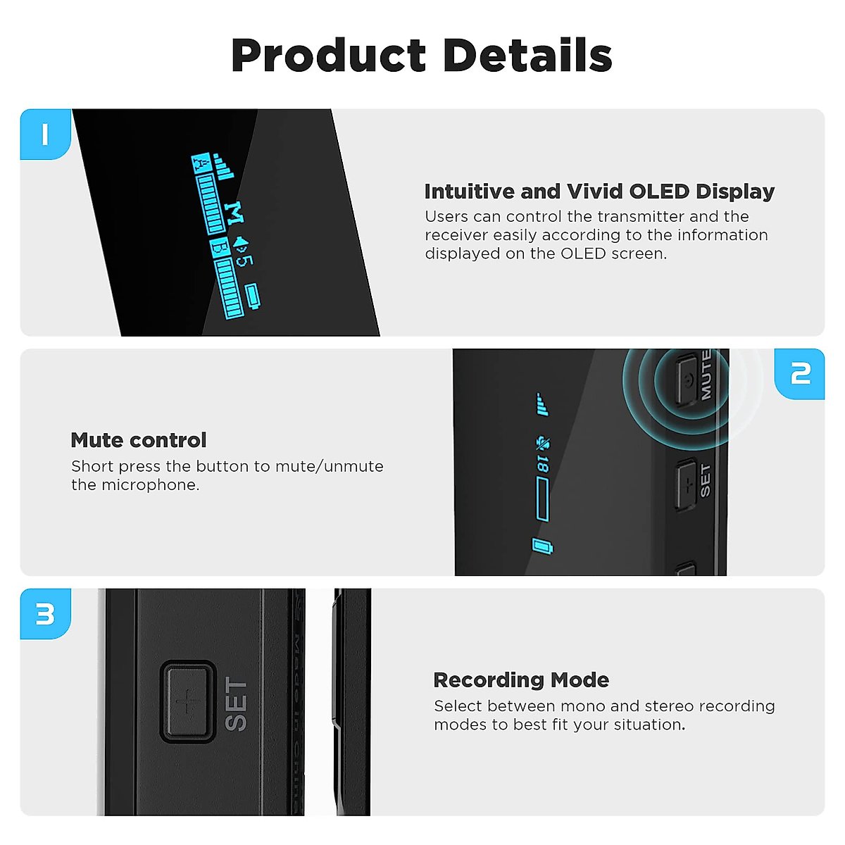 BOYA BY-XM6-S2 Wireless Lavalier Microphone, with OLED, 328ft Range, 2.4GHz Dual Lapel Wireless Microphone for Phone Camera PC Video Recording Interview Vlog Live Stream (2 TX+1 RX)