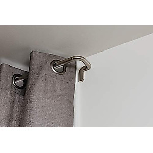 Umbra Twilight Curtain Rod Set – Wrap Around Design Ideal for Blackout or Room Darkening Panels, 28 to 48 Inches, Nickel