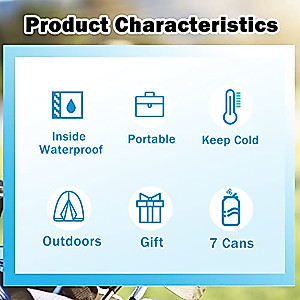 Beer Sleeve for Golf Bag, Insulated Golf Cooler Bag, 900D Wear-Resisting Fabric, Keep 6-7 Canned Beverages Cold, Golf Gifts for Men, Golf Beer Sleeve for Golf, Outdoors, Camping