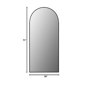 Koonmi 30"x71" Arched Full Length Mirror, Black Large Floor Mirror with Aluminum Alloy Frame Standing Hanging or Leaning Wall-Mounted Full Body Mirror for Living Room and Bedroom