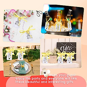 XHIPY 100 Sets Skeleton Key Bottle Opener Wedding Favors, Bridal Shower Gift for Guests with Thank You Tag Card Pillow Candy Box and Satin Ribbon (Gold)