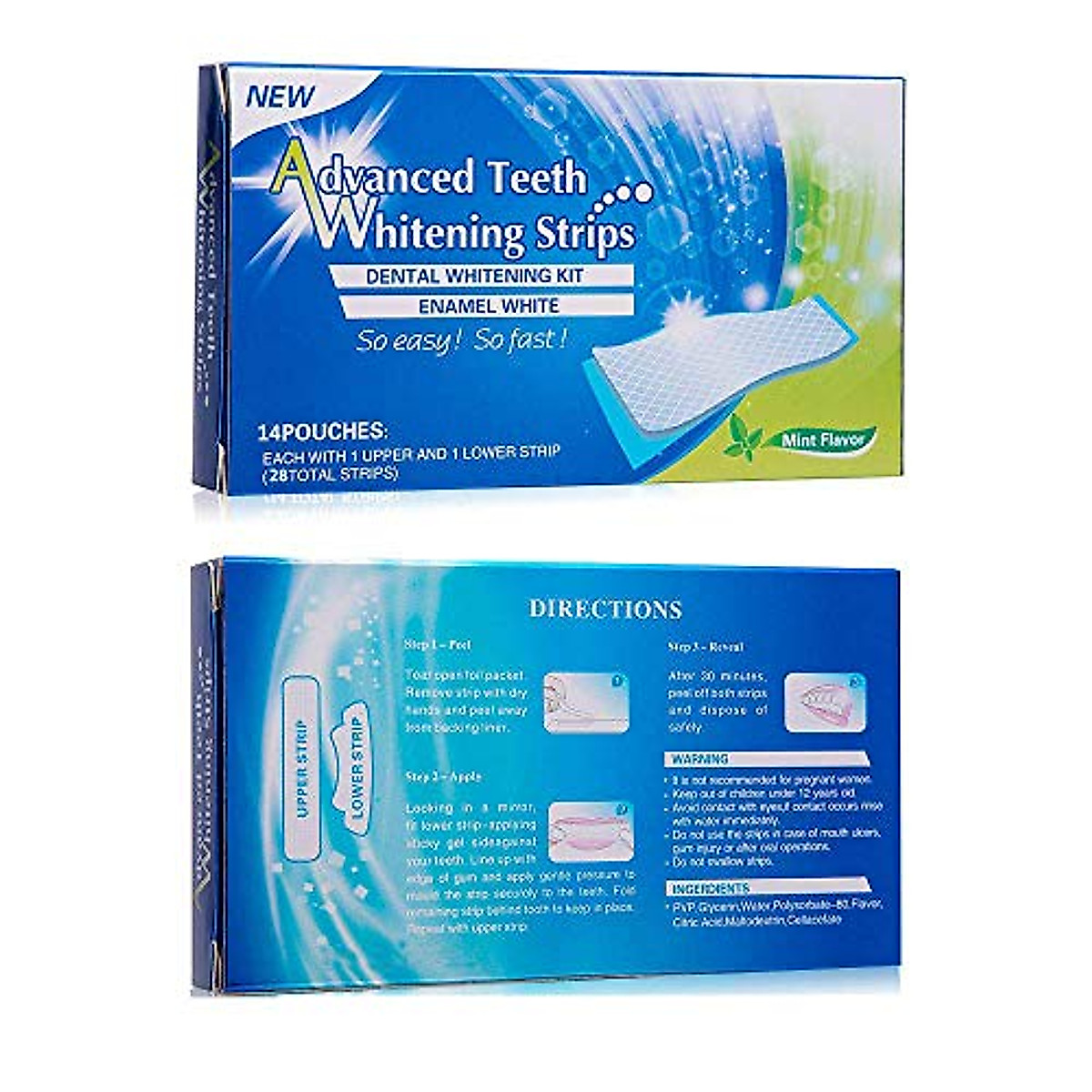 Maxlinking Advanced Teeth Whitening Strips,Gentle for Sensitive Teeth,Professional Effect to Remove Stains,Teeth Whitening for Oral Care,14 Treatment 28 Strips (14 Pairs)