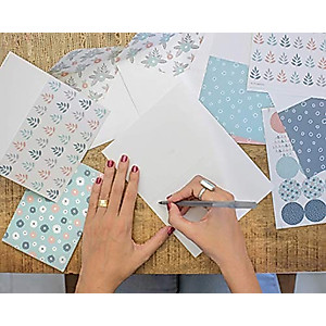 40 Blank Note Cards with Envelopes & Stickers | 4” x 6” Bulk Boxed Set of all Occasions Greeting Notecards | Assortment of Colored Stationary Plain Greeting Cards.