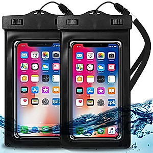 EcoGear FX Waterproof Phone Case - IPX8 Underwater Cell Phone Dry Bag Pouch for iPhone 13 12 Pro Max, 11, XS, XR, X, Galaxy Pixel, Snorkeling Cruise Ship Kayaking (2-Pack)