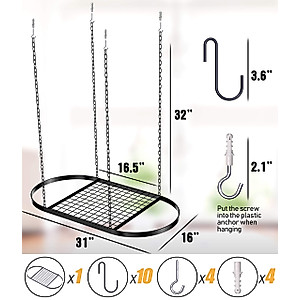 Kaptron Pot Rack Ceiling Mount Cookware Pan Rack Hanging Hanger Organizer Storage with 10 Pot Hooks - Multi-Purpose Organizer Holder for Home, Restaurant, Kitchen Cookware, Utensils, Household