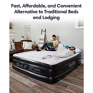 OlarHike Inflatable King Air Mattress with Built in Pump,18"Elevated Durable Air Mattresses for Camping,Home&Guests,Fast&Easy Inflation/Deflation Airbed,Black Family Blow up Bed,Travel Cushion,Indoor