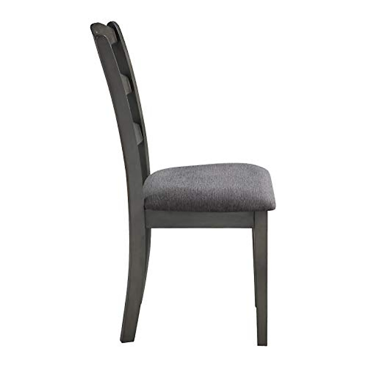 OSP Home Furnishings West Lake Dining Table Set, 5-Piece, Antique Finish Natural Top and Grey Base with Charcoal Fabric