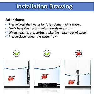Aquarium Heater 25W Small Fish Tank Heater Submersible 25W 50W 100W, Precise Temperature Control with Intelligent Memory Function, External LED Digital Temp Controller Suitable for Betta Fish Turtle