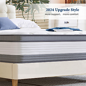 Coolvie King Mattress, 12 Inch King Size Hybrid Mattress, King Mattress in A Box, Individual Pocket Springs with Memory Foam Layer Provide Motion Isolation & Cool Sleep, 2024 New