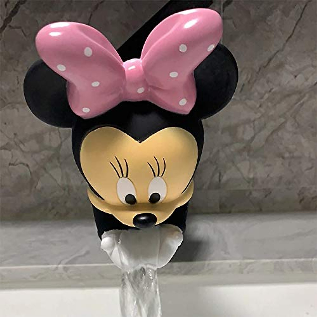 PVC Soft Rubber Splash-Proof Extender for Sink Faucets Fun and Safe Hand-Washing for Baby and Kids,Pink Minnie