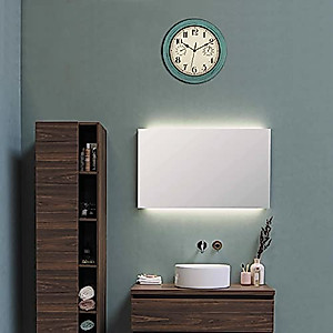 Foxtop Indoor Outdoor Waterproof Wall Clock with Thermometer and Hygrometer Combo,12 Inch Retro Silent Battery Operated Round Clock for Patio Home