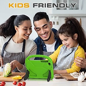 MOXOTEK Samsung Galaxy Tab A7 Lite 8.7" Tablet Case for Kids, Galaxy Tab A7 Lite Case with Screen Protector, Handle Stand Protective Case for Samsung Tab A7 8.7 inch 2021(SM-T220/T225/T227), Green