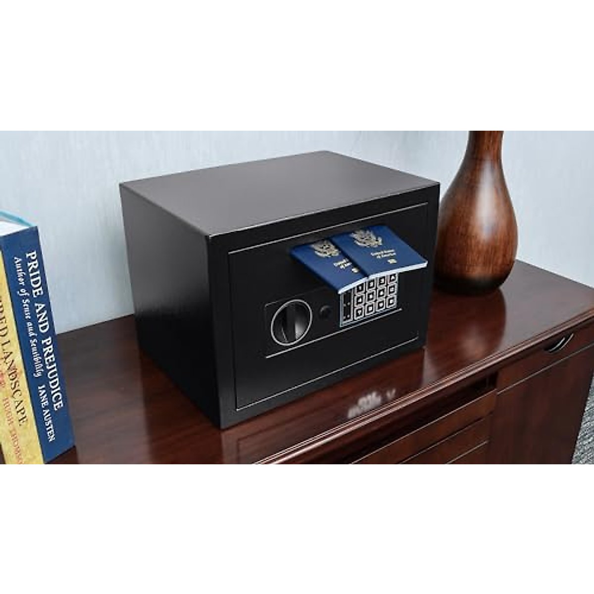 Barska AX11934 Compact 0.57 Cubic Ft Digital Multi-User Keypad Security Business Depository Drop Safe with Front Load Drop Box for Money, Cash & Mail Lock Box