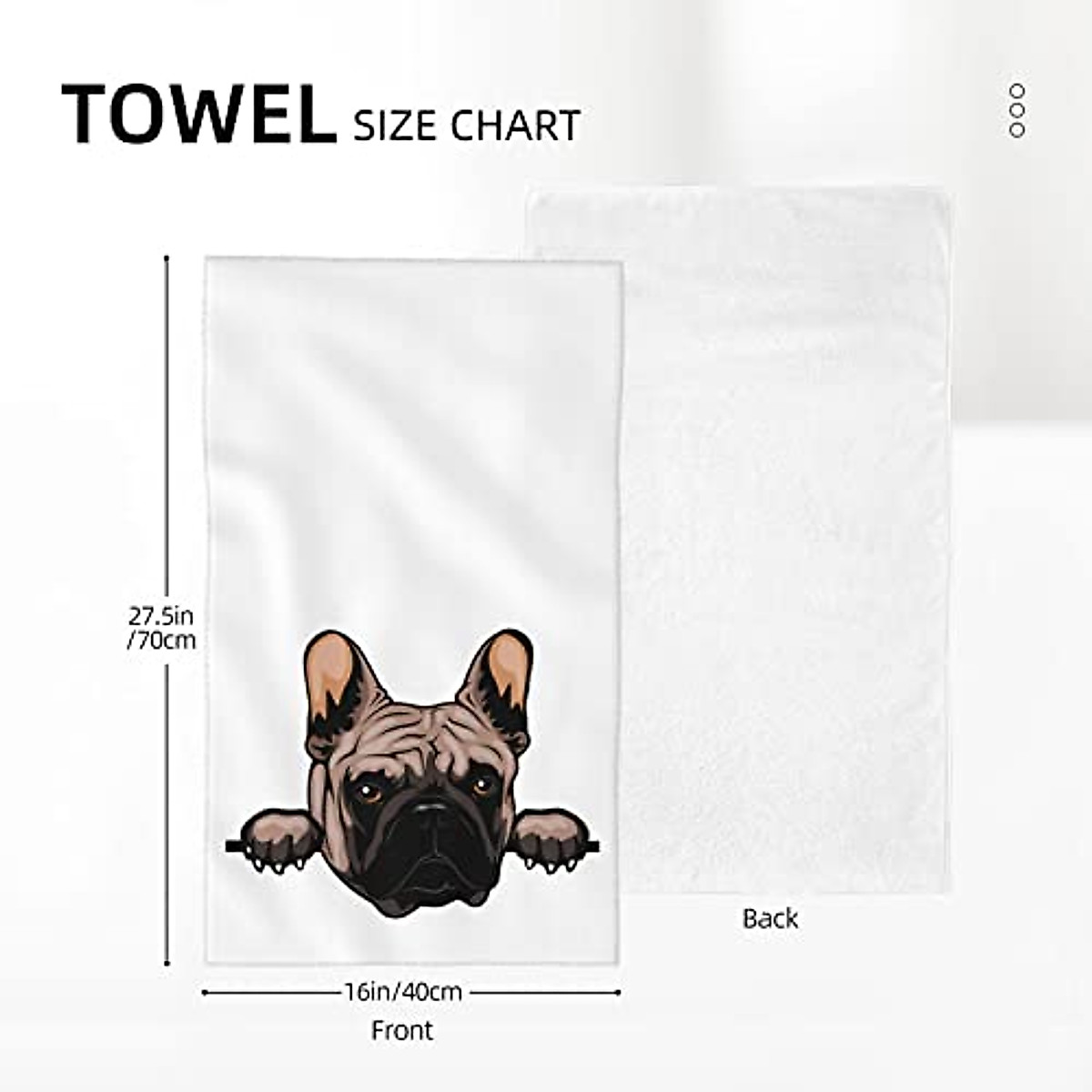 French Bulldog Hand Towels Set of 2, Super-Absorbent Soft Kitchen Fingertip Bath Towels for Bathroom Beach Gym Hotel Salon Spa Sport 27.5x15.7 Inch