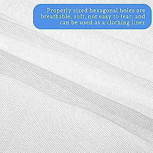 White Mesh Fabric 62 x 59-inch Slightly Stretchy Soft Mesh Fabric Netting for Netting Bag Shopping Bag, Backpack Pocket and Straps, Netting Clothes and Sewing Projects