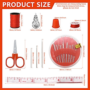 Renashed Sewing Kit with 100 Basic Sewing Accessories, 64 Spools of Thread Mini Sewing kit for Beginners,Traveller, Emergency, Whole Family to Mend and Repair