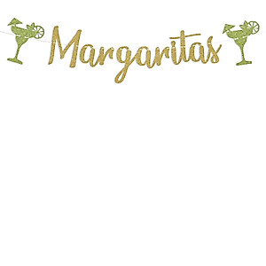 Margaritas Banner, Gold Glitter Margarita Bar Decorations, Fiesta Bridal Shower Baby Shower Decorations, Cinco De Mayo Mexican Fiesta Themed Party Decorations